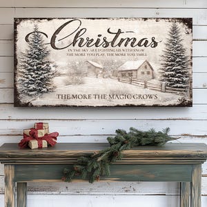 Christmas Farmhouse Sign, Holiday Wall Decor, Rustic Christmas Sign ...