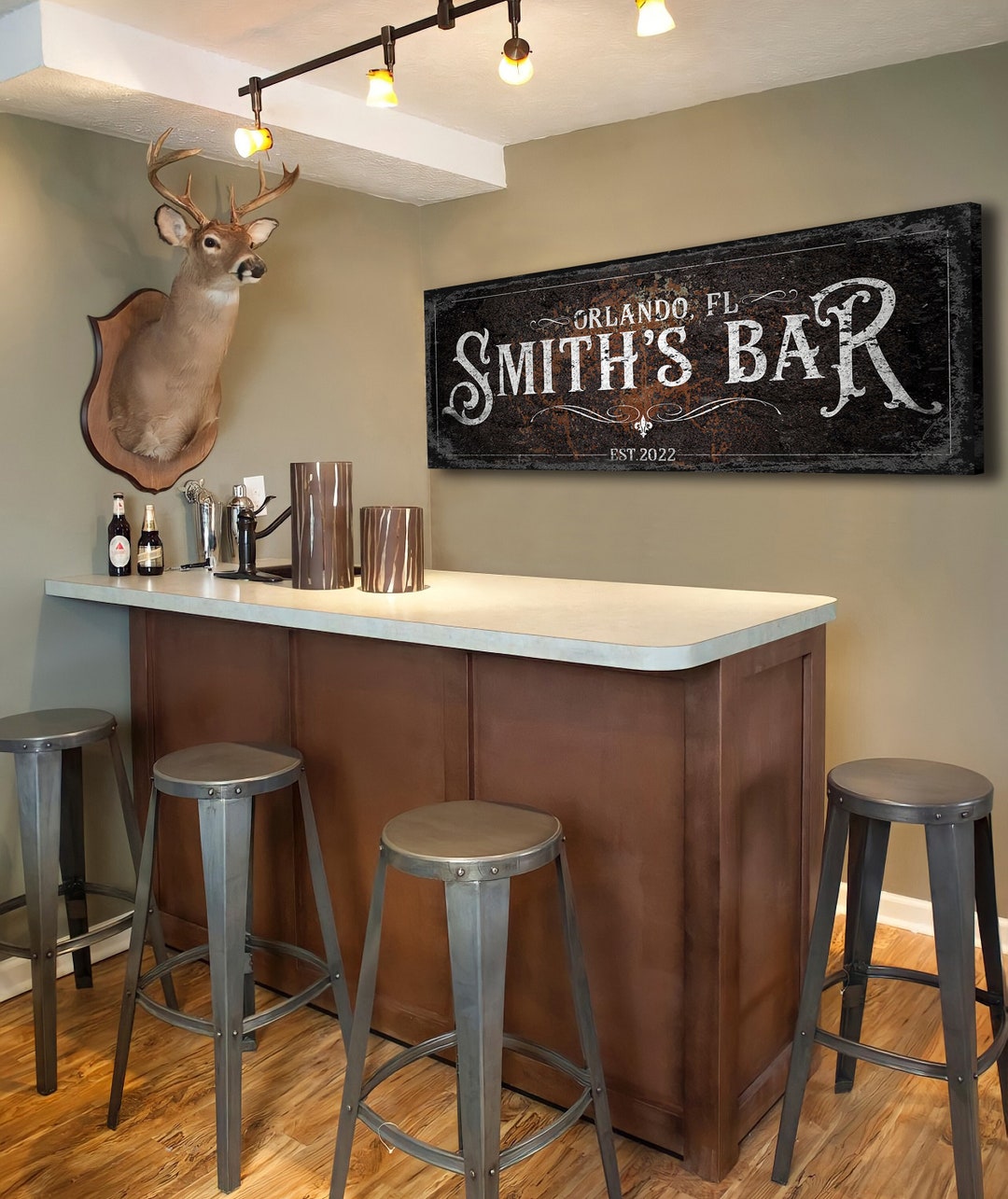 Man Cave Sign, Home Pub Sign, Bar Sign for Home, Basement Bar Wall ...
