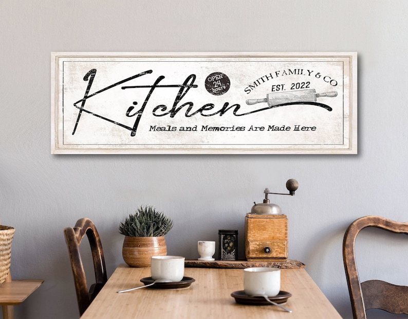 Kitchen Sign, Personalized Kitchen Sign, Family Last Name Customized ...