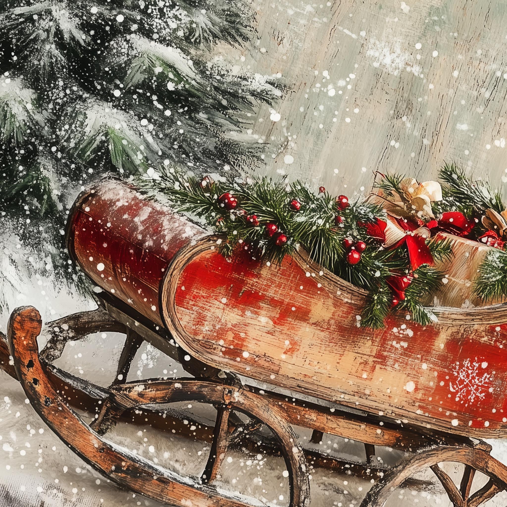 Sleigh Sled Wall Art, Rustic Winter Décor, Cottage Decor, Christmas ...
