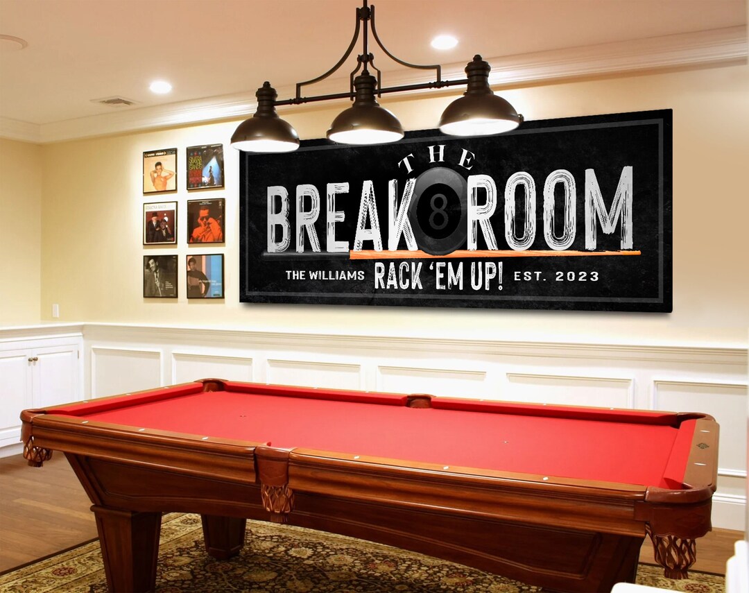 Break Room Sign Rack 'em up Sign Personalized Billiards - Etsy