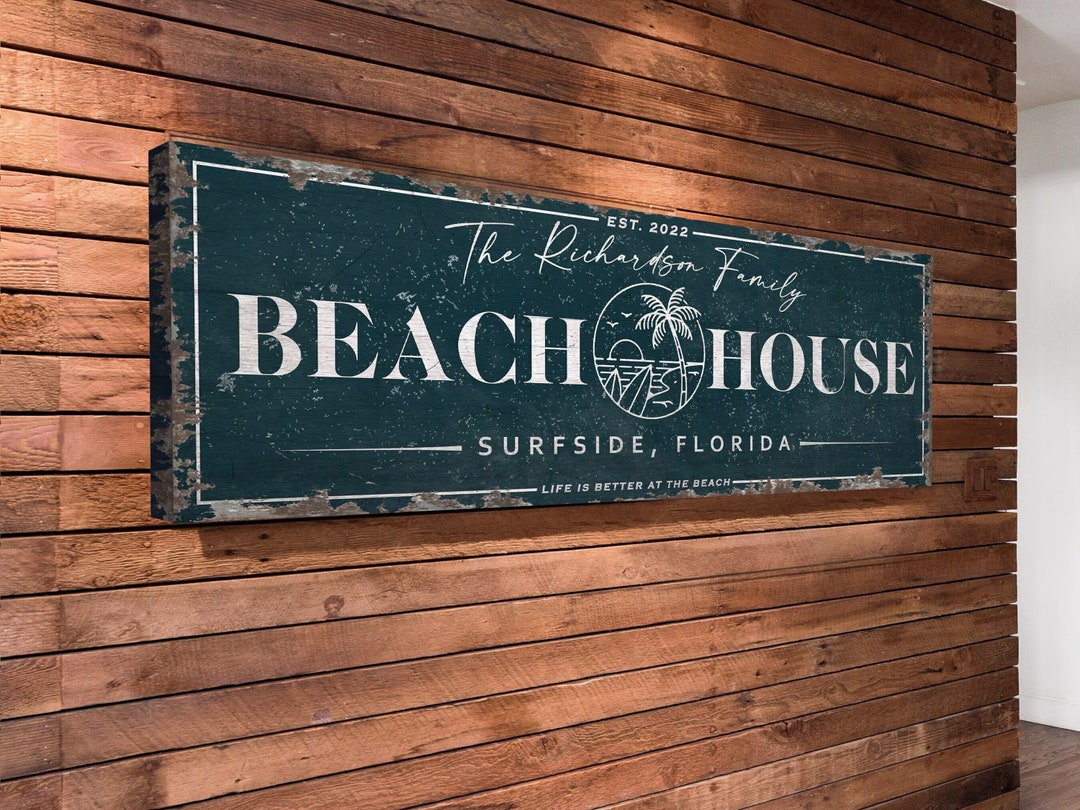 Beach House Sign Personalized, Custom Beach House Décor, Sign for Beach ...