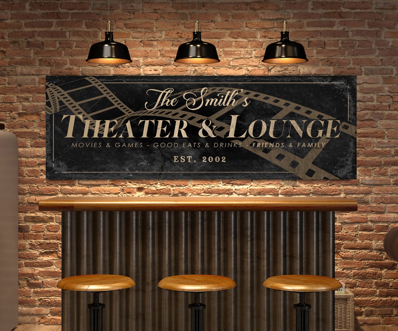 Theater & Lounge Sign, Custom Theater Sign, Personalized Lounge Sign ...