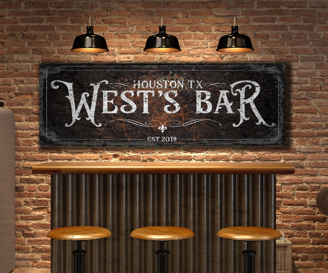 Man Cave Sign, Home Pub Sign, Bar Sign for Home, Basement Bar Wall ...