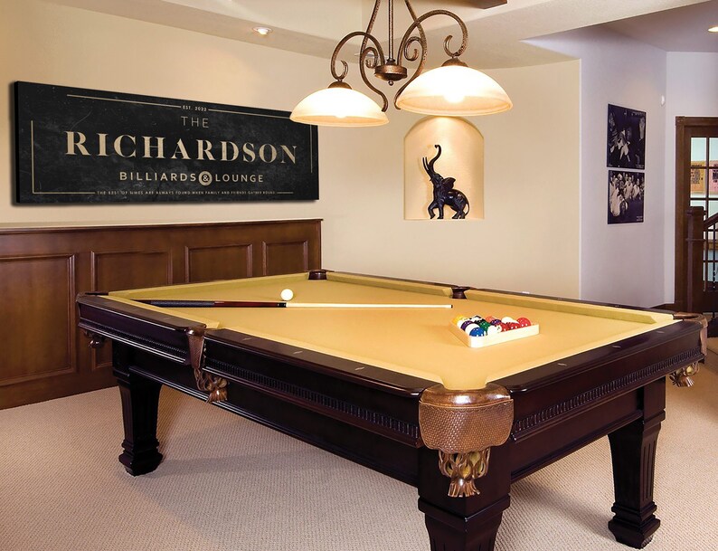 Personalized Billiards Sign Billiards and Lounge Wall Art - Etsy