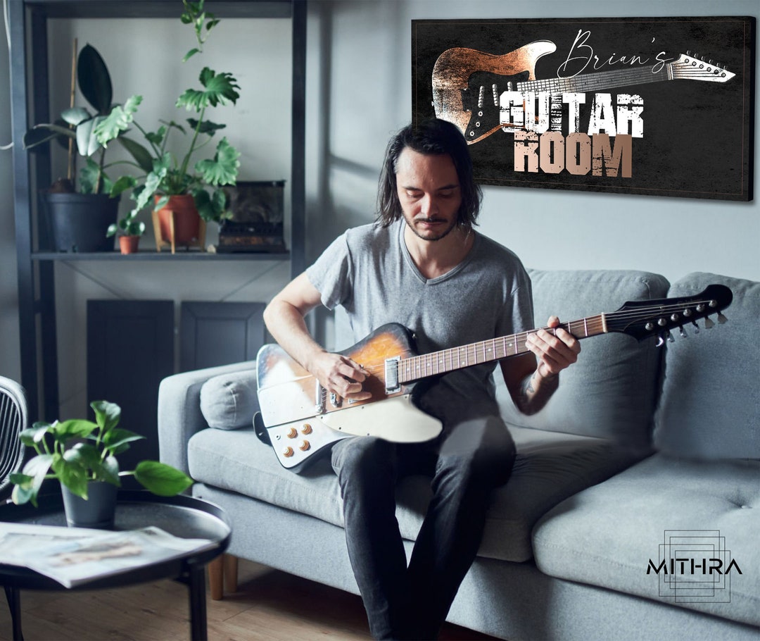 Custom Guitar Room Sign, Personalized Music Sign, Gift for Musicians ...