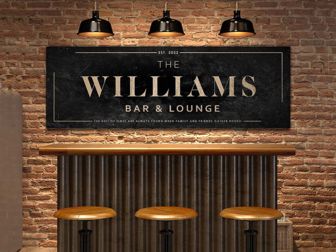 Custom Bar & Lounge Sign, Customized Bar Sign, Home Bar Sign, Large ...