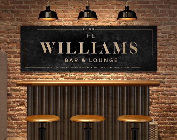 Custom Bar & Lounge Sign, Customized Bar Sign, Home Bar Sign, Large ...