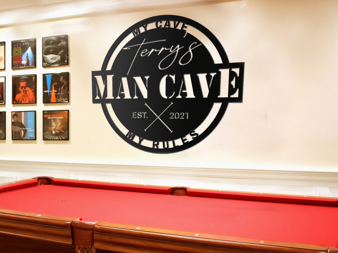 Mancave, Man Cave Ideas, Mancave Bar, Metal Man Cave Sign, Personalized ...