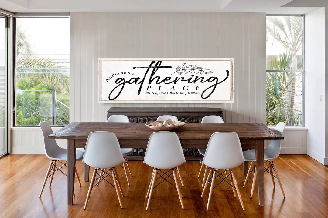Gathering Sign Personalized, Custom Gathering Place Sign, Farmhouse ...