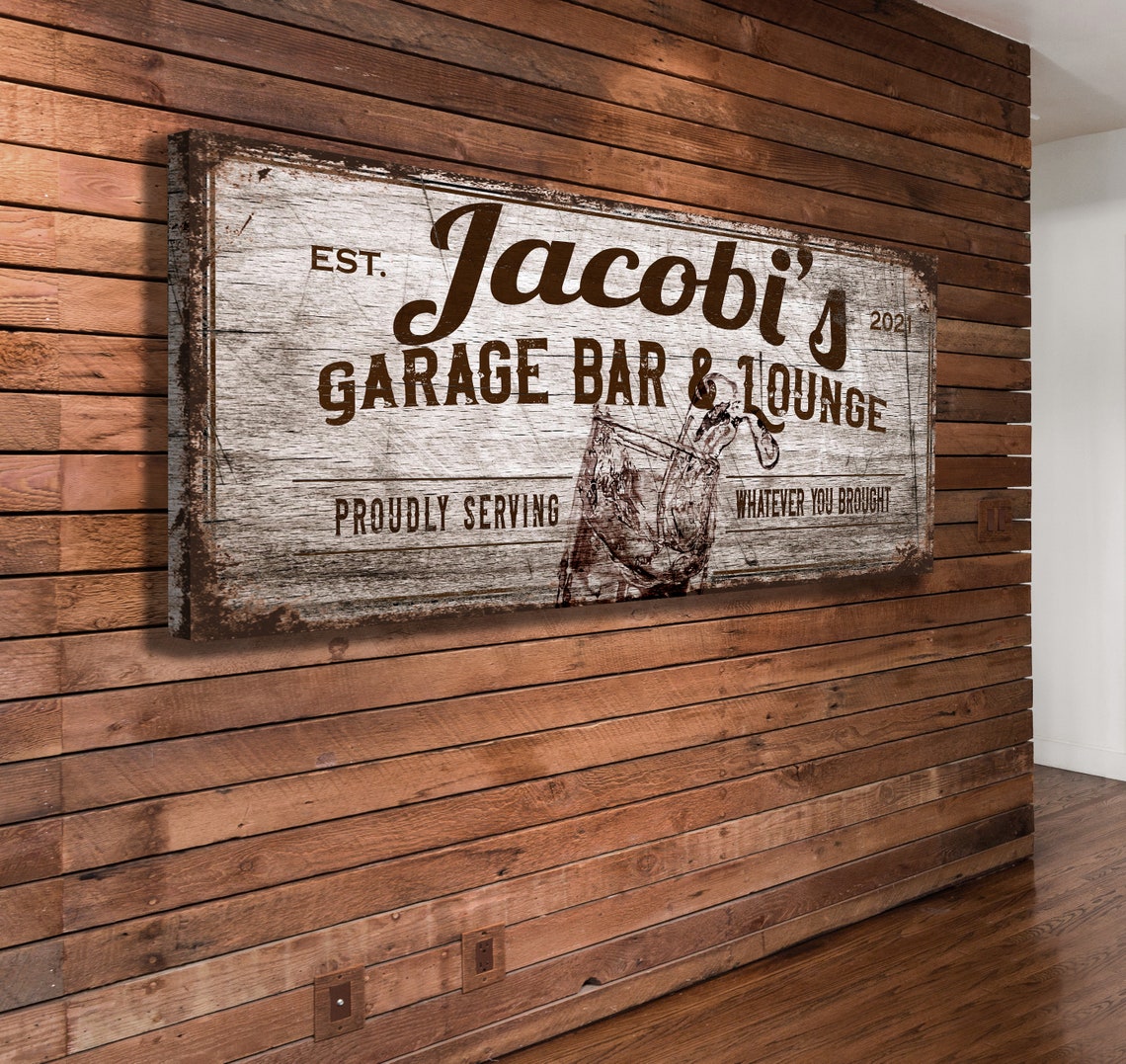 Garage Bar Sign Personalized Custom Garage Bar & Lounge Sign - Etsy