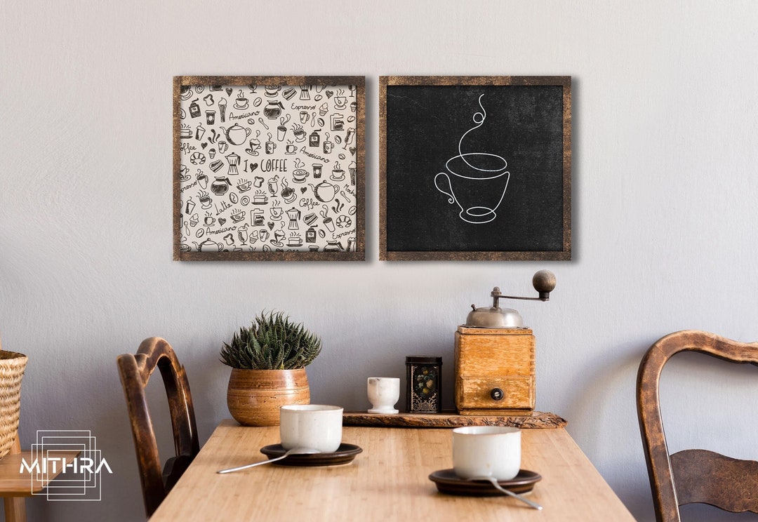 Abstract Coffee Art, Coffee Line Art, Housewarming Gift for Coffee ...