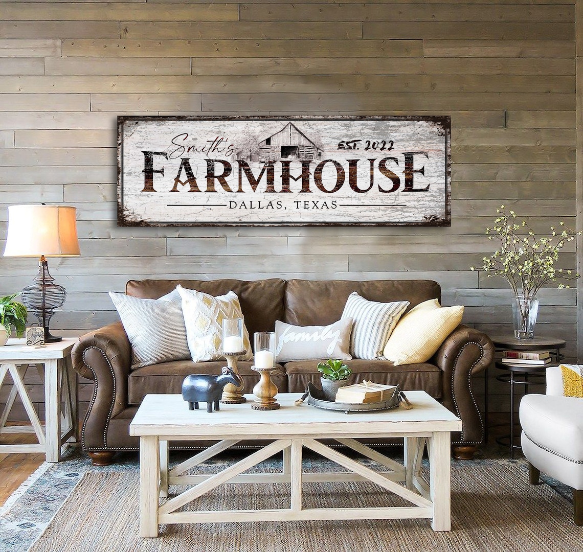 Rustic Farmhouse Sign Huge Farm Sign Custom Family Name - Etsy