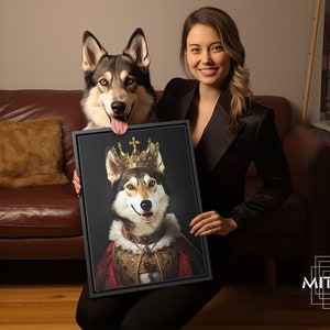 Custom Pet Portrait, Princess Pet Painting, Personalized Pet Art, Queen ...