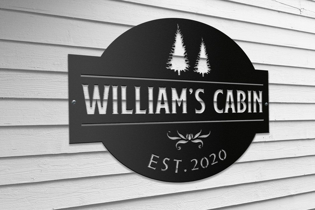 Small Metal Cabin Metal Cabin Signs Personalized Metal Cabin Sign ...