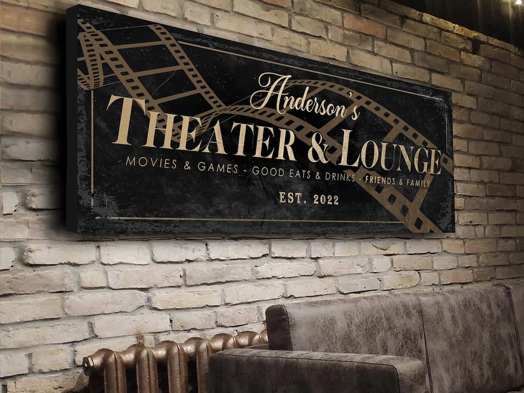 Theater & Lounge Sign, Custom Theater Sign, Personalized Lounge Sign ...