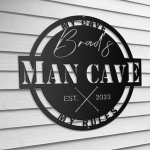 Mancave, Man Cave Ideas, Mancave Bar, Metal Man Cave Sign, Personalized ...