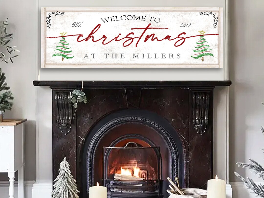 Christmas Sign Custom, Family Last Name Personalized, Farmhouse Sign ...