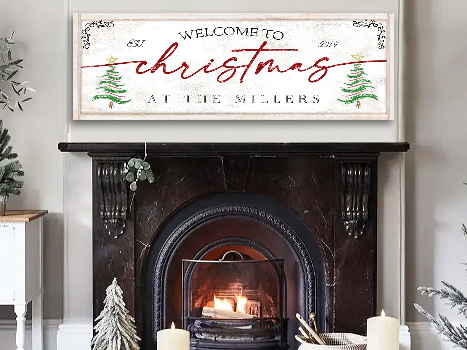 Christmas Sign Custom, Family Last Name Personalized, Farmhouse Sign ...