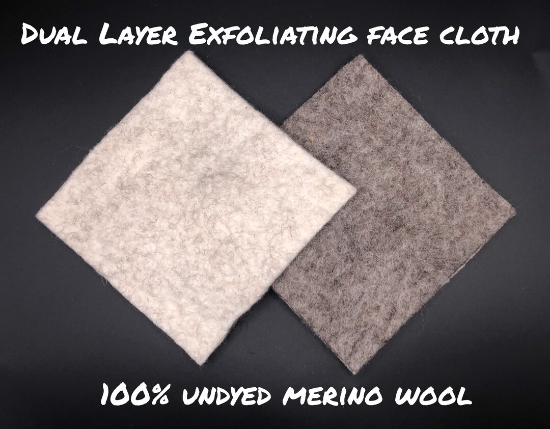Merino Wool Exfoliating Face Cloth: Dual Layer, Biodegradable - Etsy