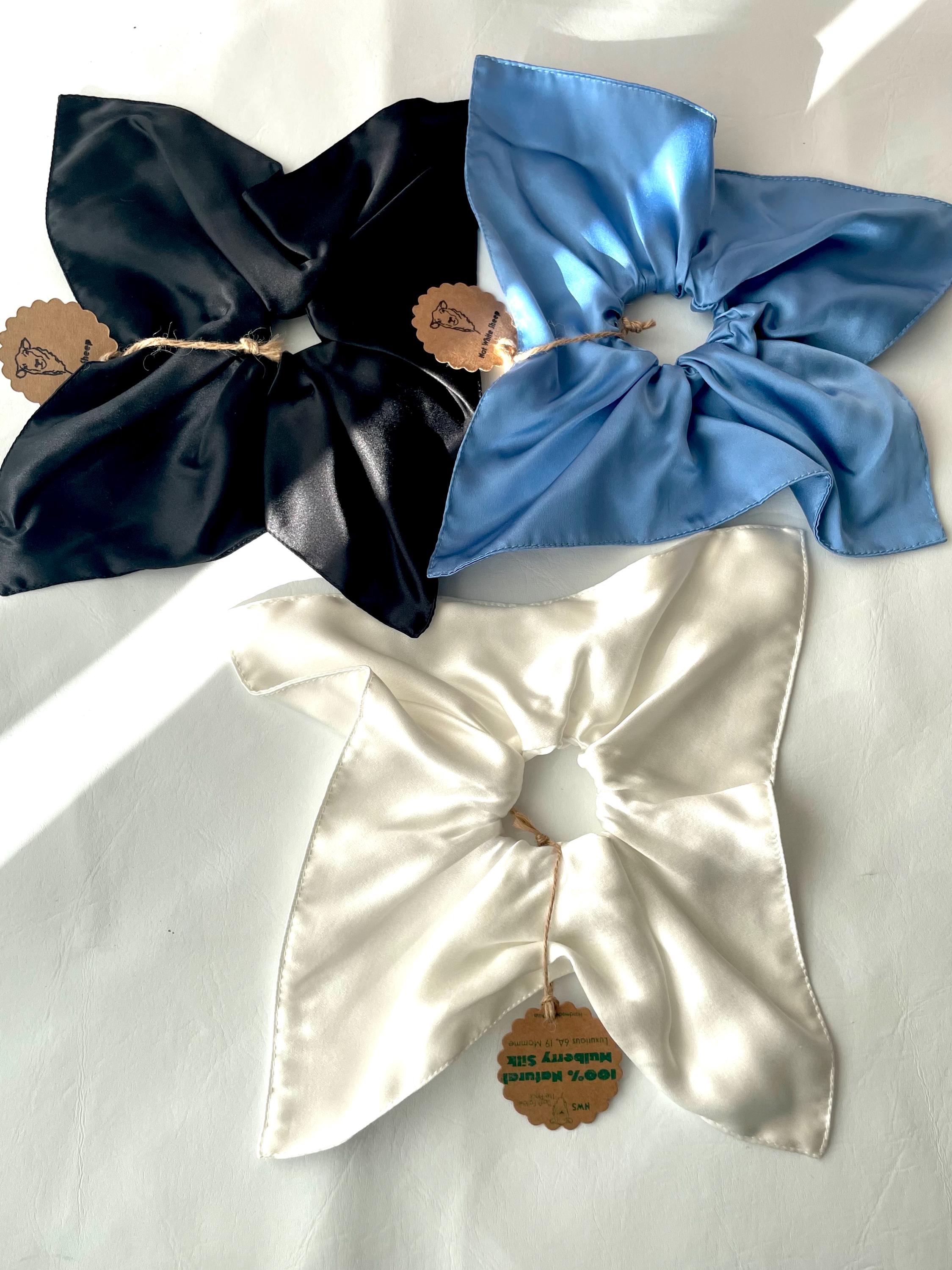 Pinwheel Silk Scrunchie, Oversized Flower Scrunchie, Large Square ...