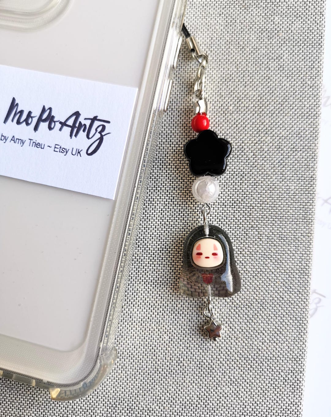 Kawaii No Face Kaonashi Phone Charm, Anime Phone Charm, Studio Ghibli ...