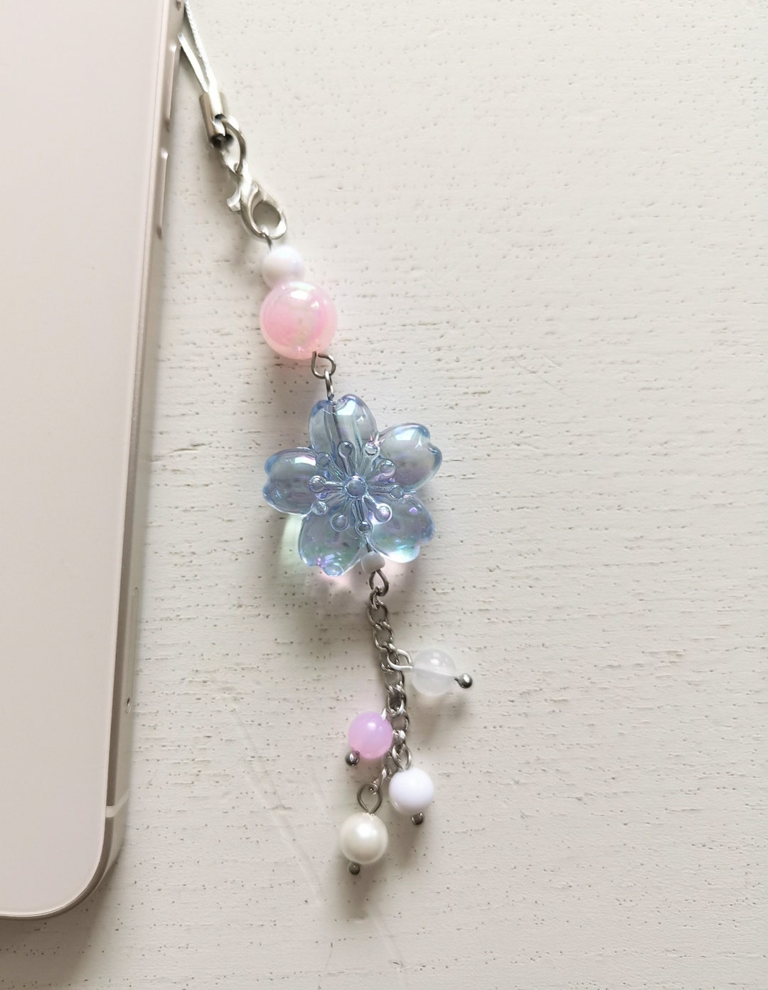 Kawaii Sakura Phone Charm: Japanese Cherry Blossom Keychain - Etsy