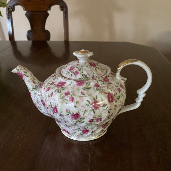 Pink Rose Teapot - Etsy