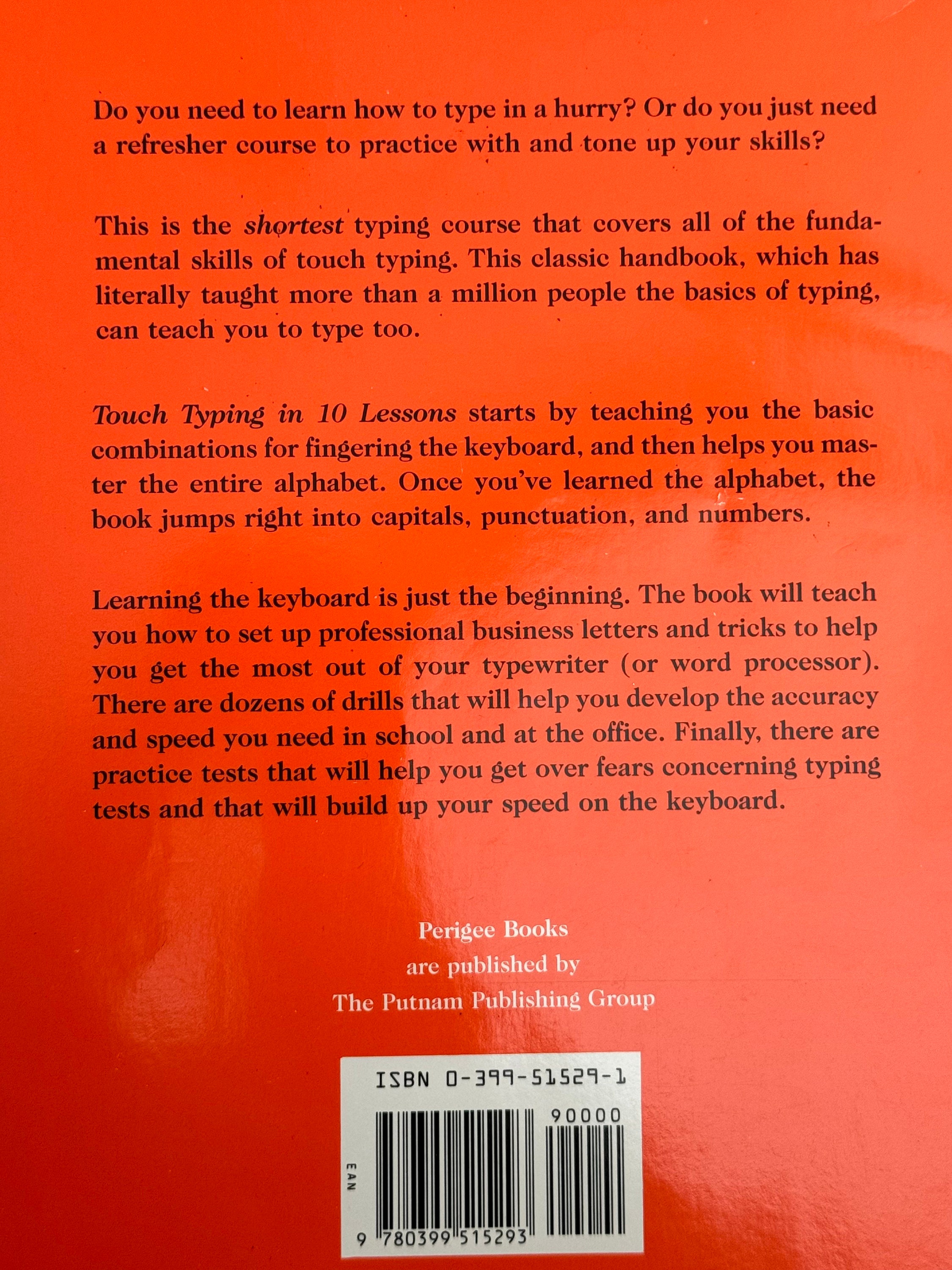Touch Typing in 10 Lessons Instruction Book by Ruth Benary - Etsy