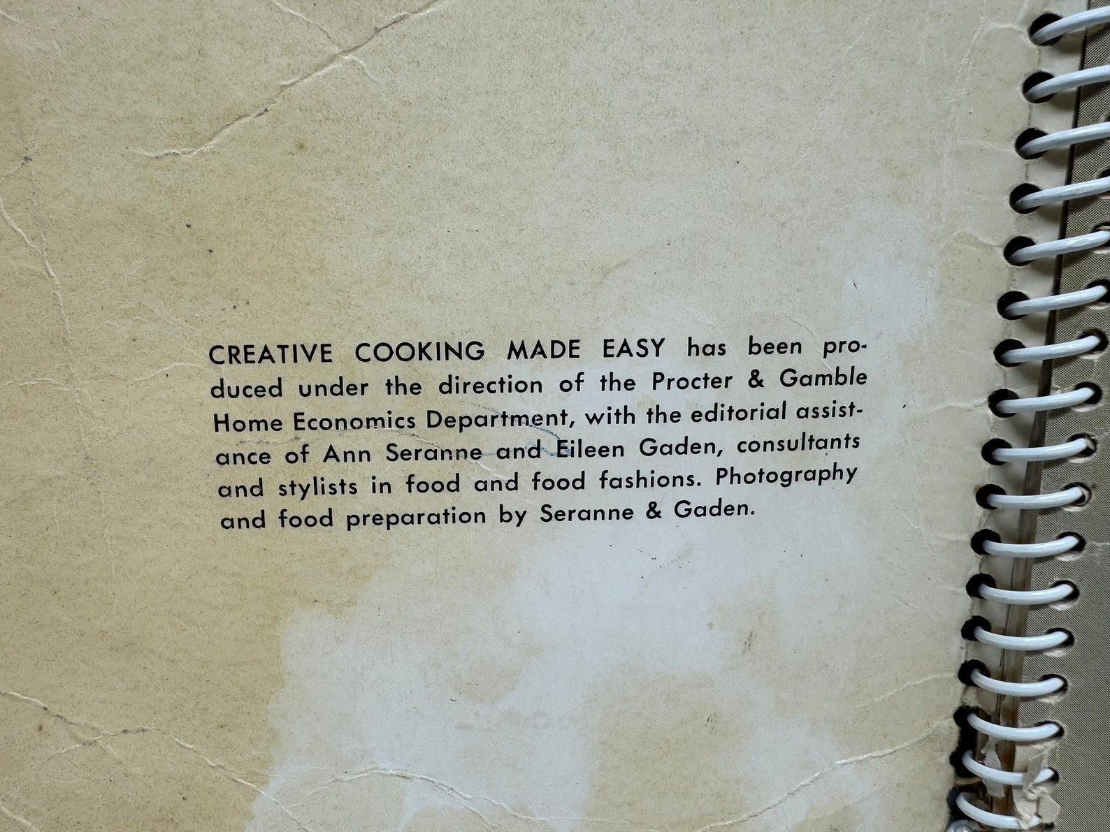 Creative Cooking Cookbook Recipe Book Vintage 1956 Proctor and Gamble ...
