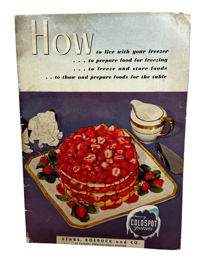 Vintage 1950s Sears Roebuck & Company Coldspot Freezers Cookbook and ...