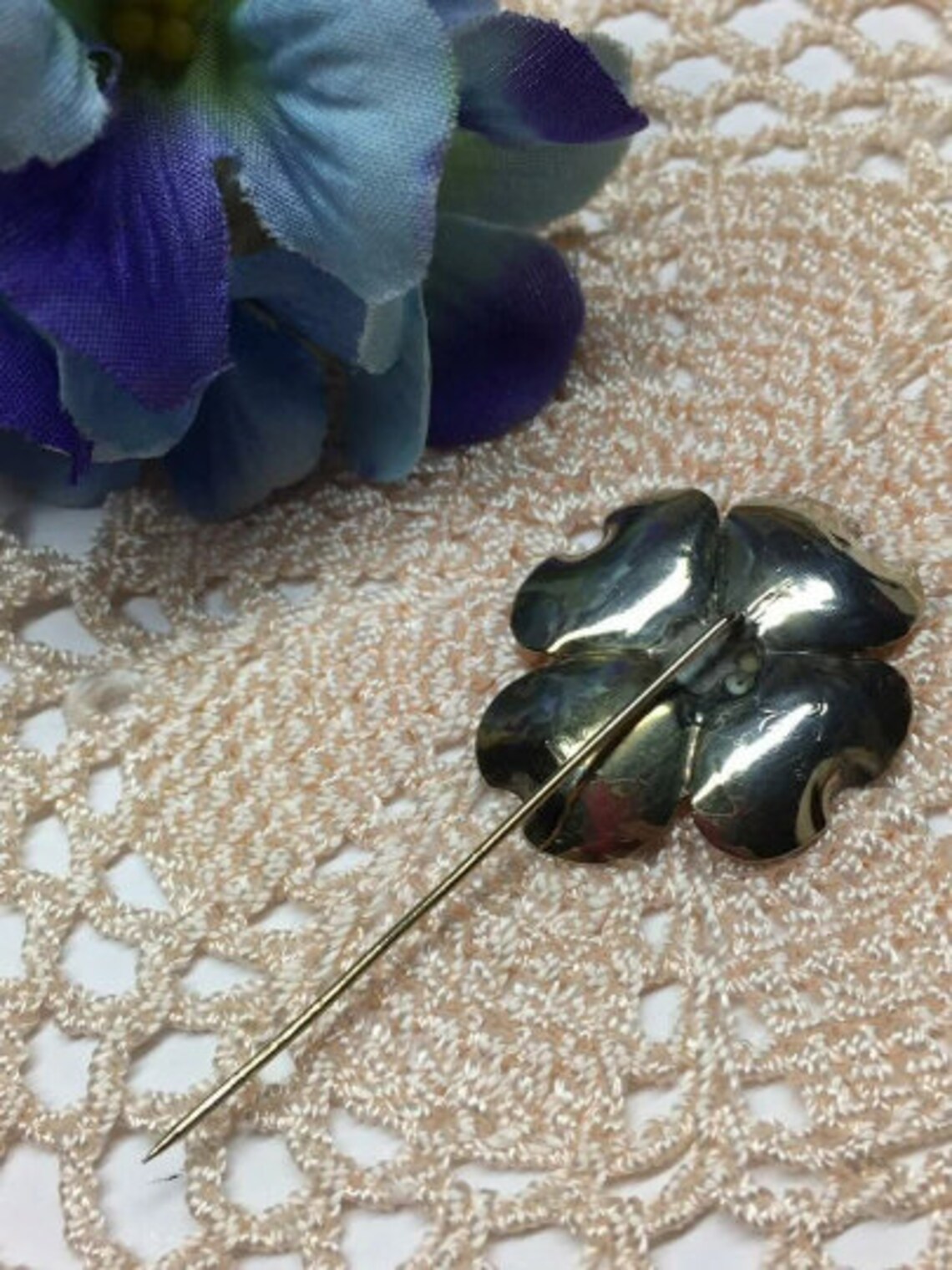 Stuart Nye Sterling Silver Dogwood Flower Stickpin Brooch Pin Vintage ...
