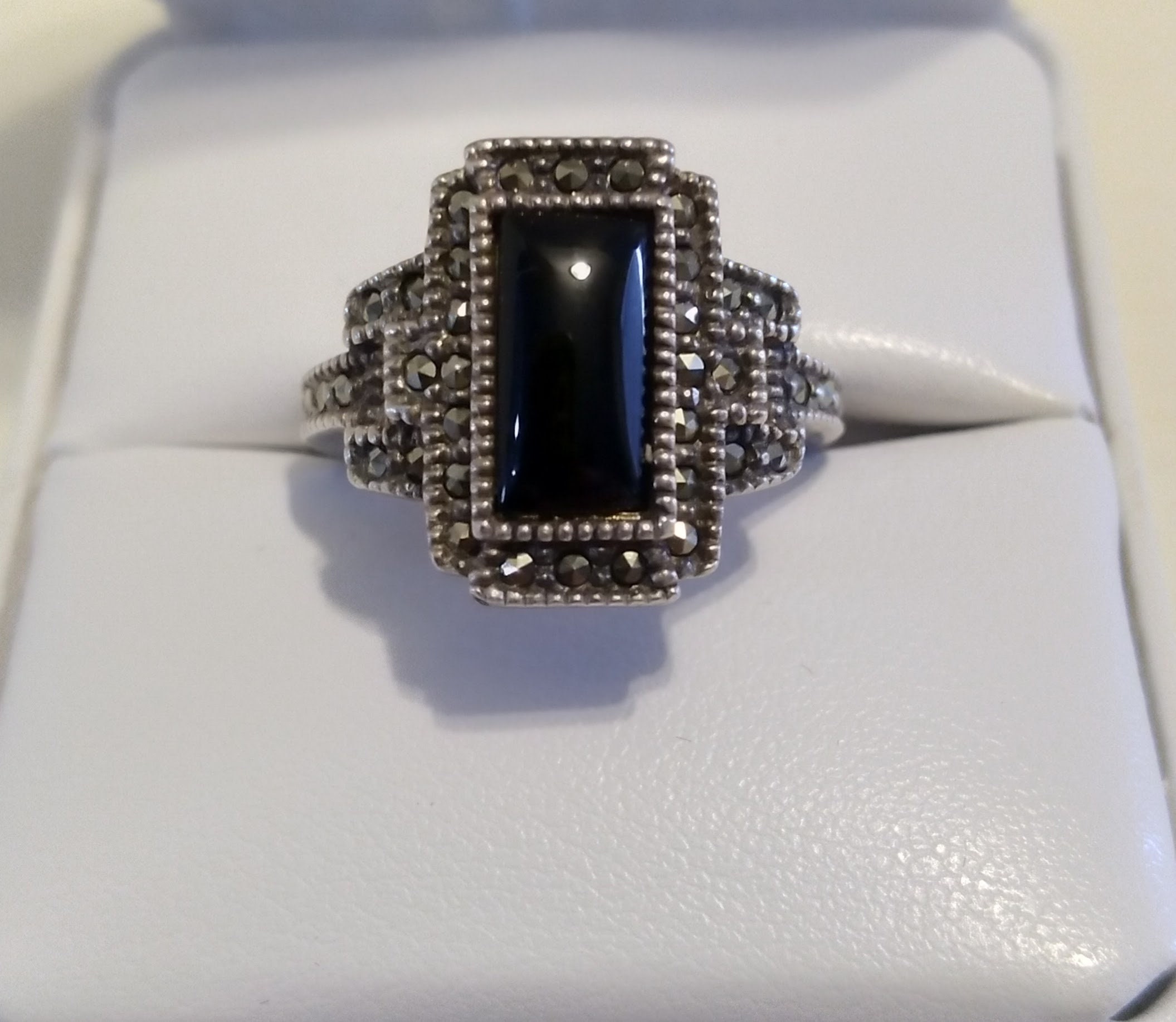 Vintage Judith Jack Sterling Silver Ring With Black Onyx and - Etsy