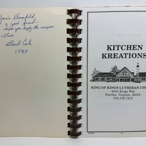 Kitchen Kreations Vintage Cookbook King of Kings of Lutheran Church ...