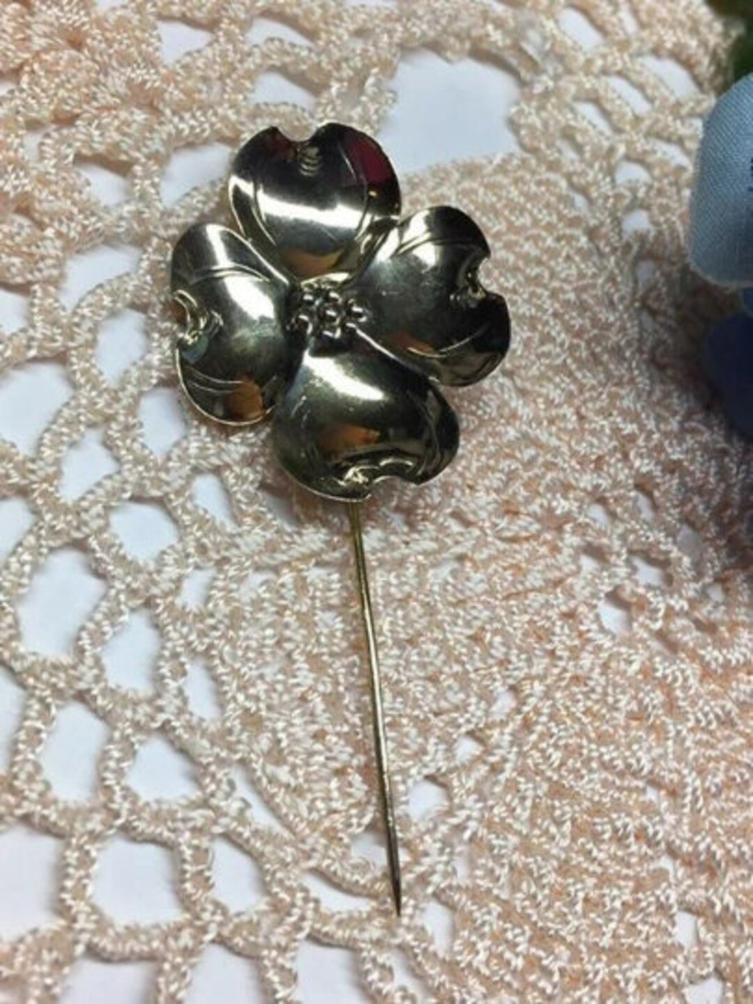 Stuart Nye Sterling Silver Dogwood Flower Stickpin Brooch Pin Vintage ...