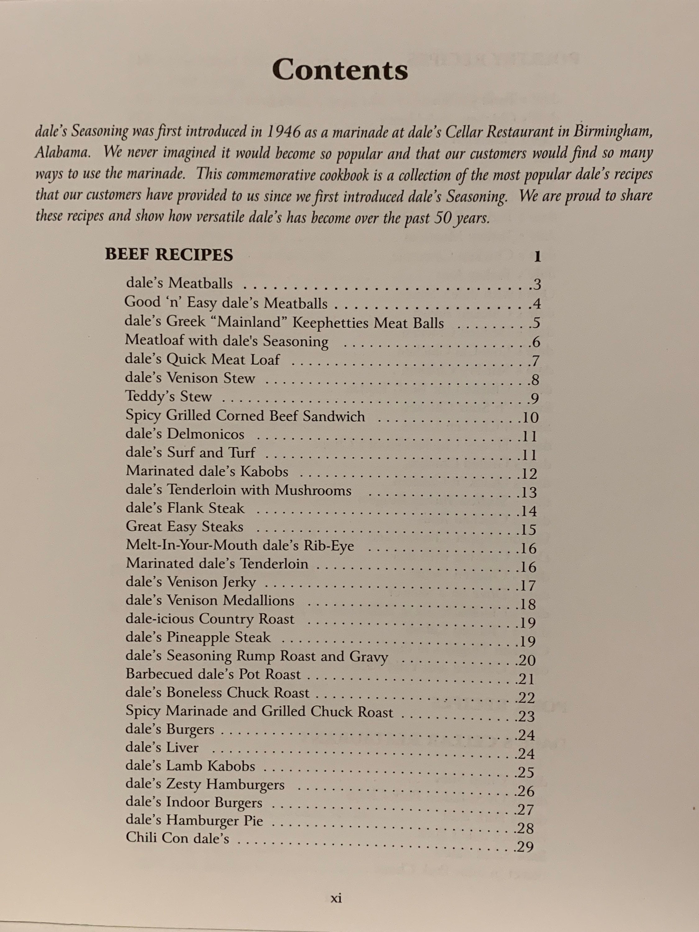 Dales Seasoning Our Favorite Recipes Cookbook 50th Anniversary ...