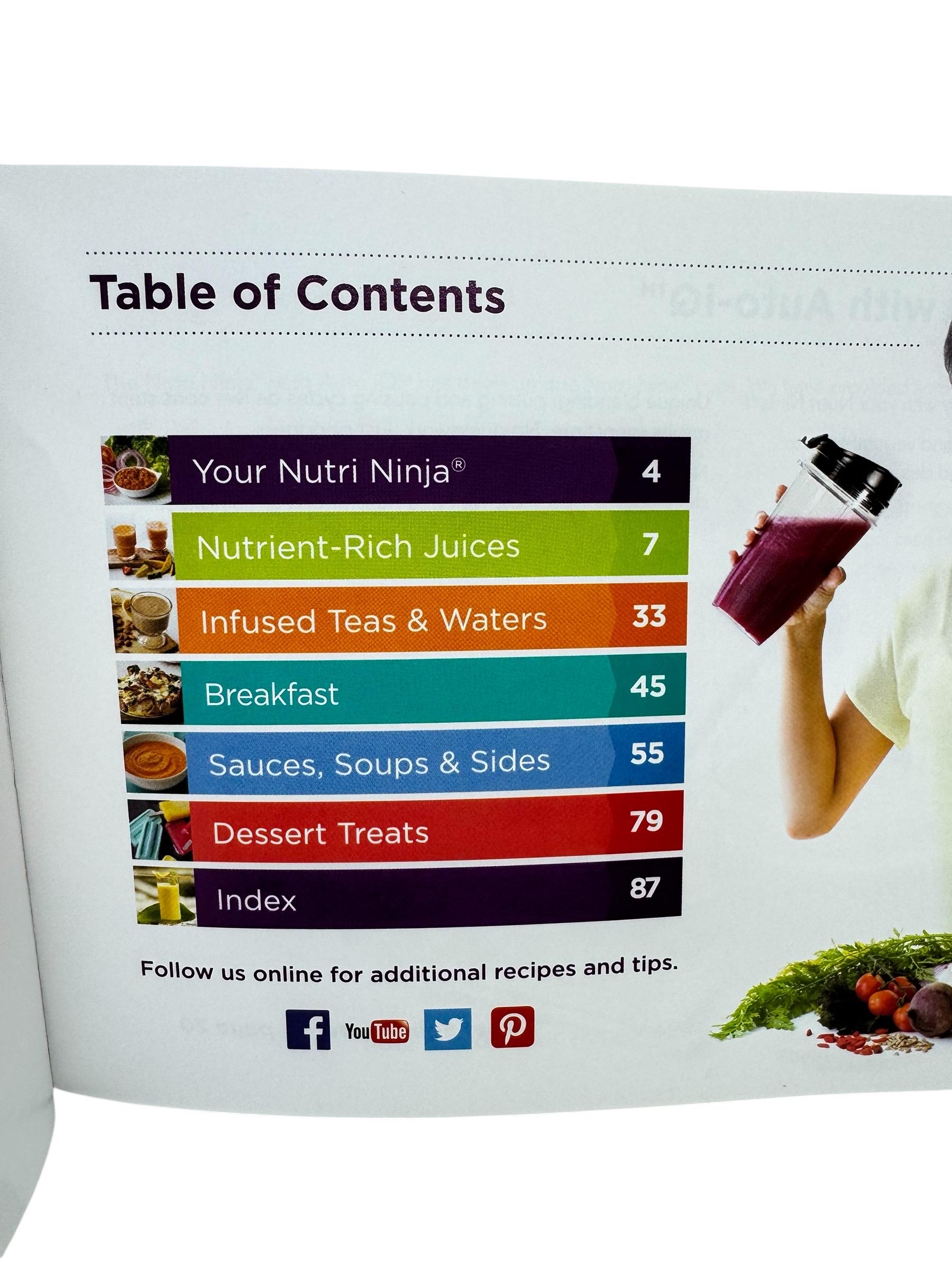 Nutri Ninja Auto IQ 75 Nutritious and Delicious Recipes Cookbook ...