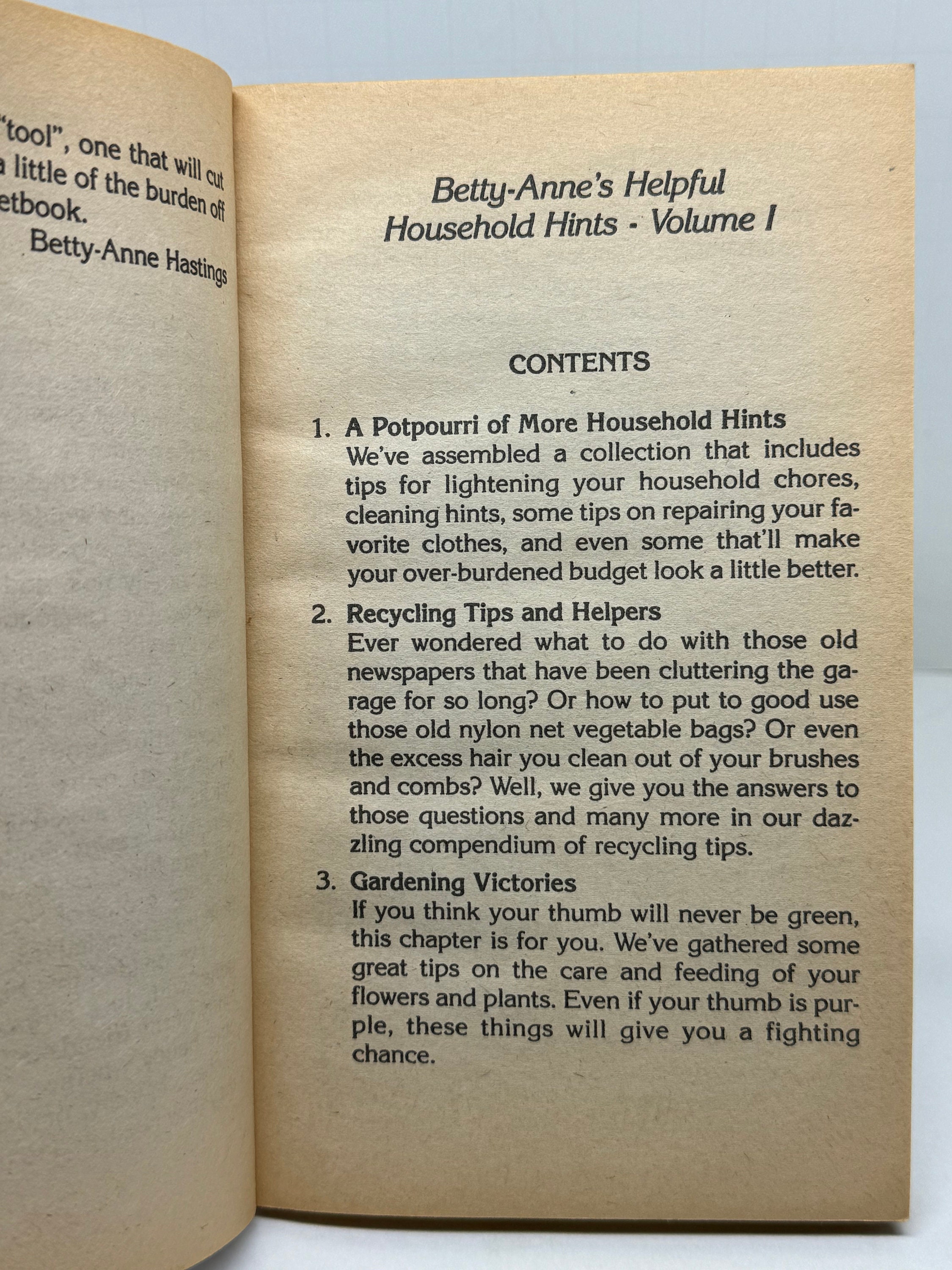 Betty-annes Helpful Household Hints Book 1983 - Etsy