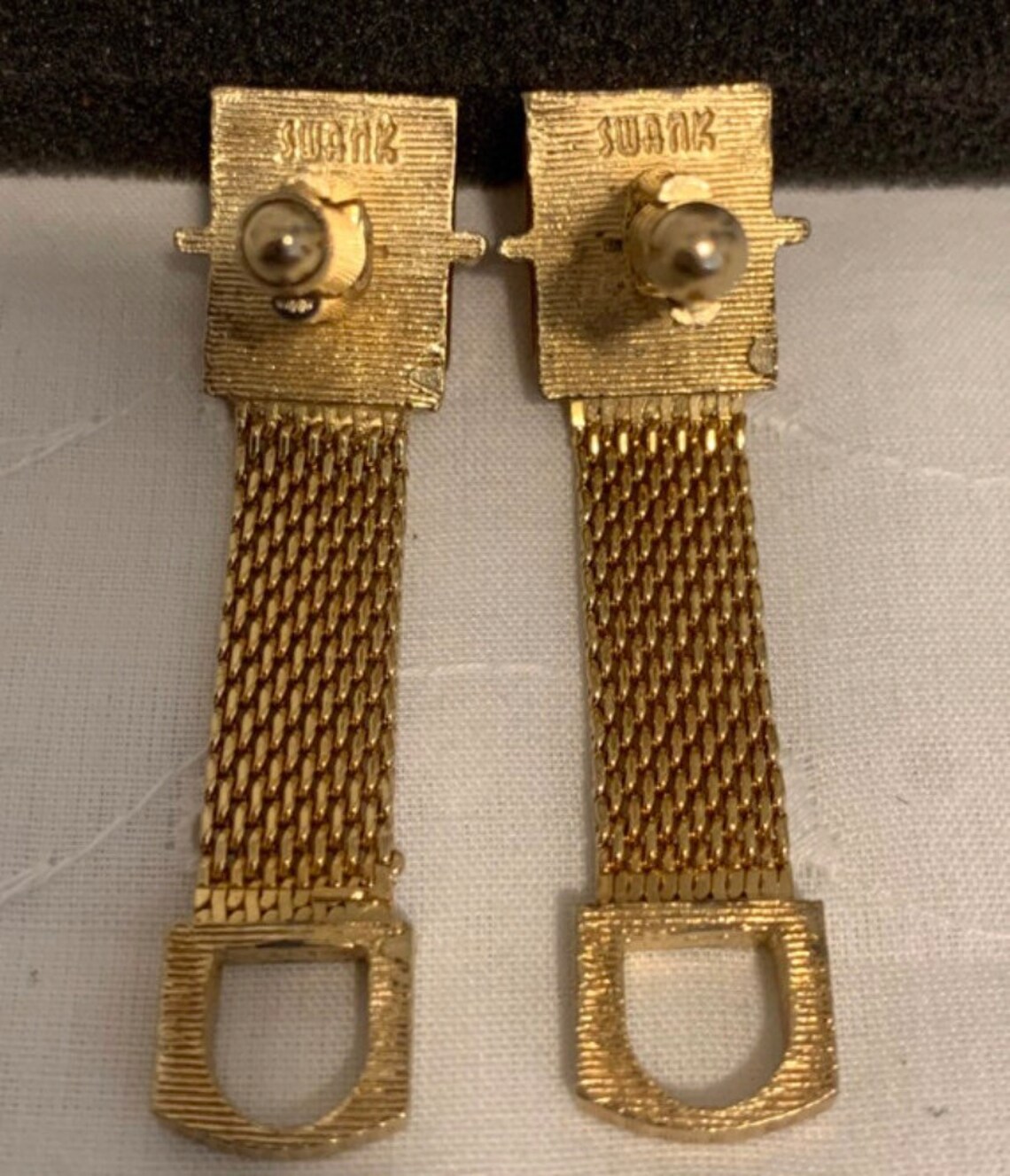 Vintage Swank Men’s Fold Over Mesh Cufflinks Gold Tone With Gold ...