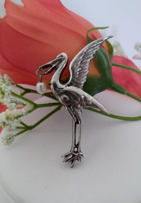 vintage new stork pins - Gem