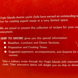 Ship to Shore Cookbook Virgin Islands Charter Yachts Recipes Vintage ...