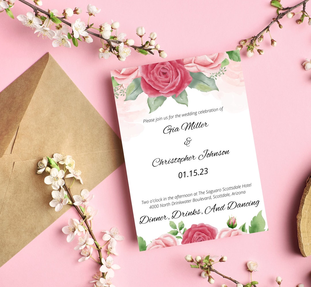 Digital & Printable Wedding Invitation - Etsy