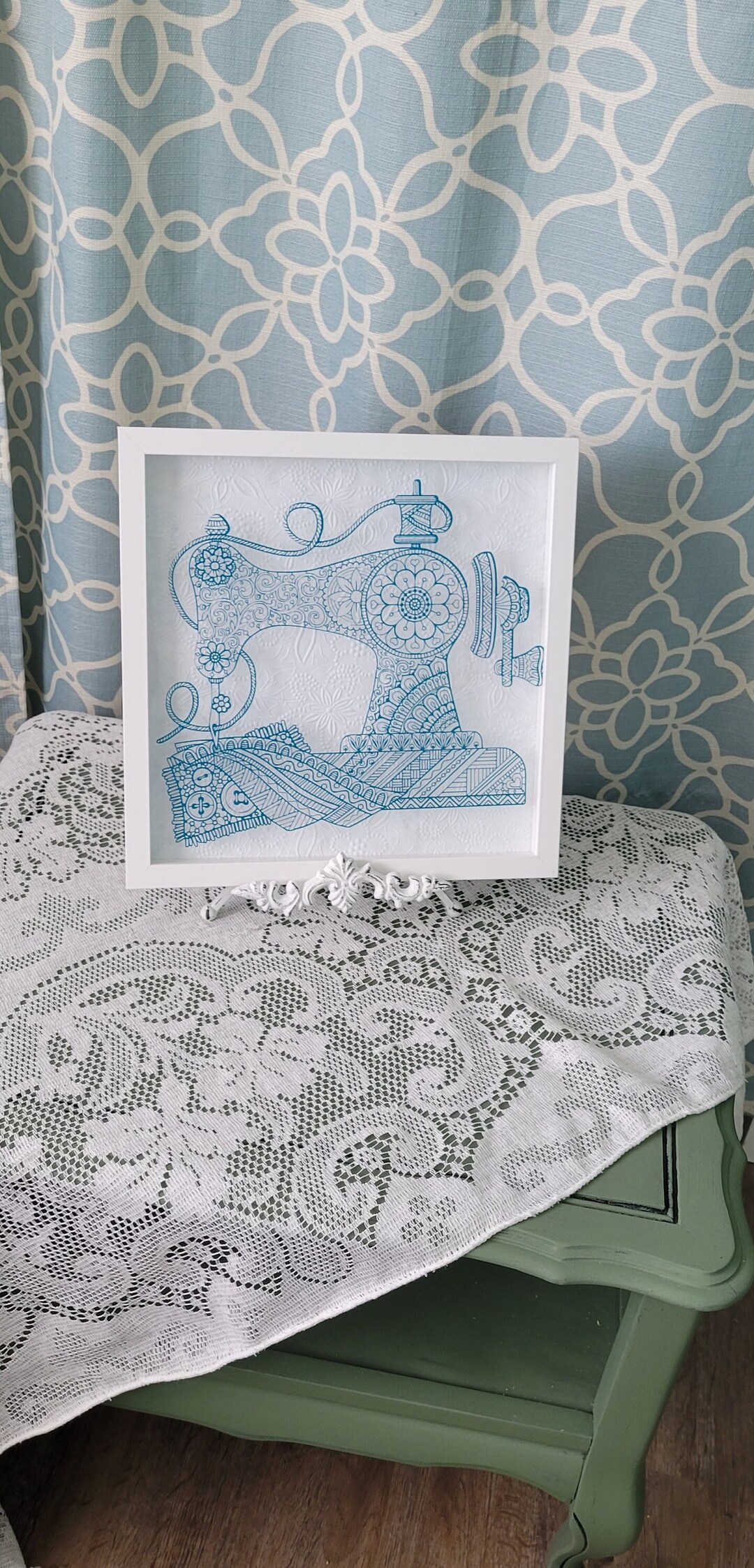 Zentangle Sewing Machine Shadowbox - Etsy
