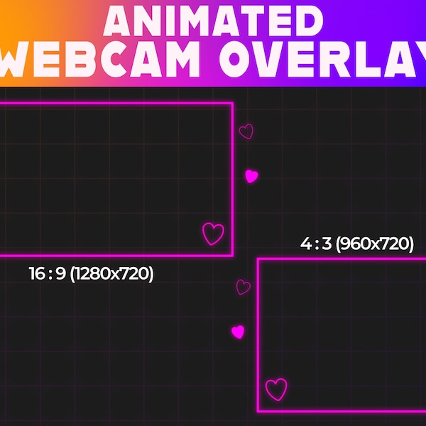 Webcam Overlay Animated Webcam Frame Twitch Overlays Stream Overlay ...