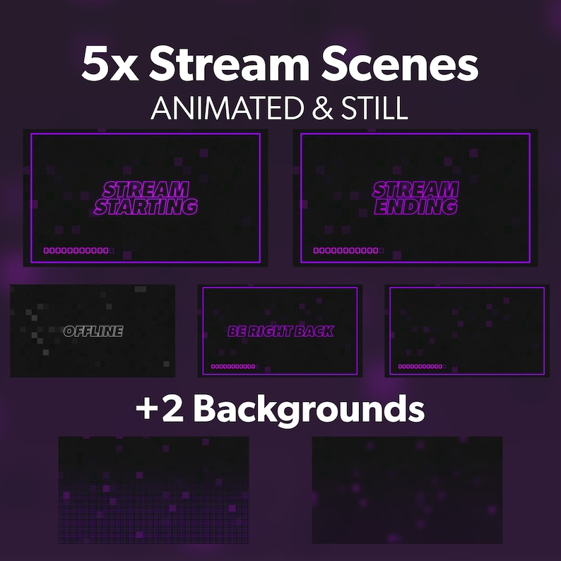 Twitch Stream Overlay Package Animated Stream Graphics Etsy