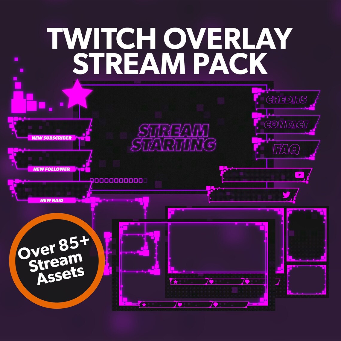 Twitch Stream Overlay Package Animated Stream Graphics - Etsy