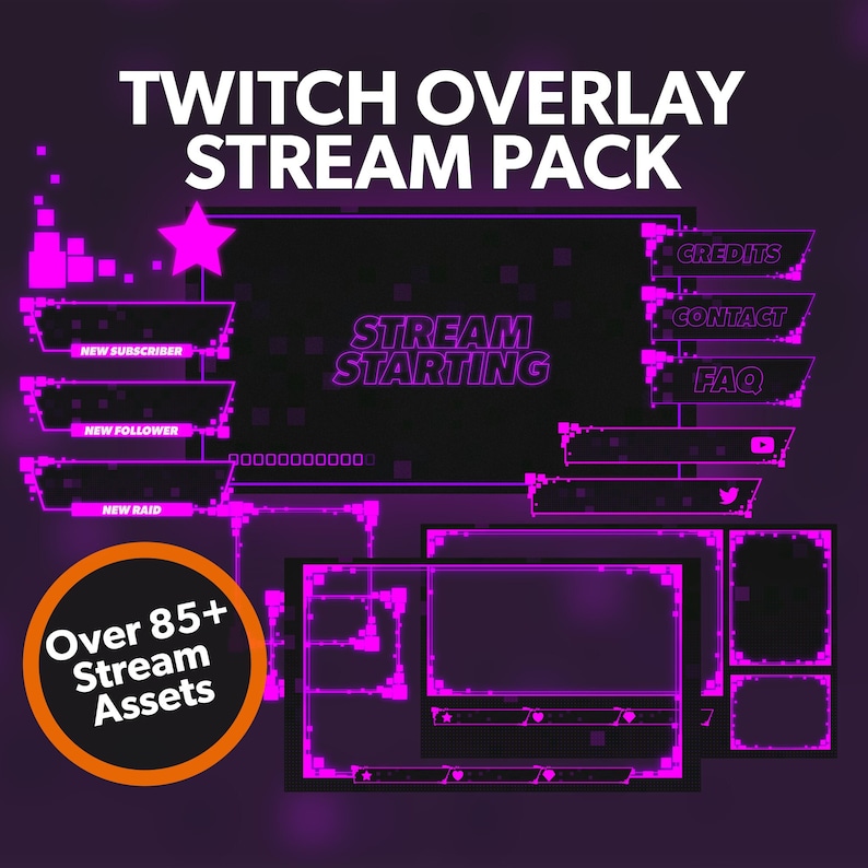 Twitch Stream Overlay Package Animated Stream Graphics - Etsy