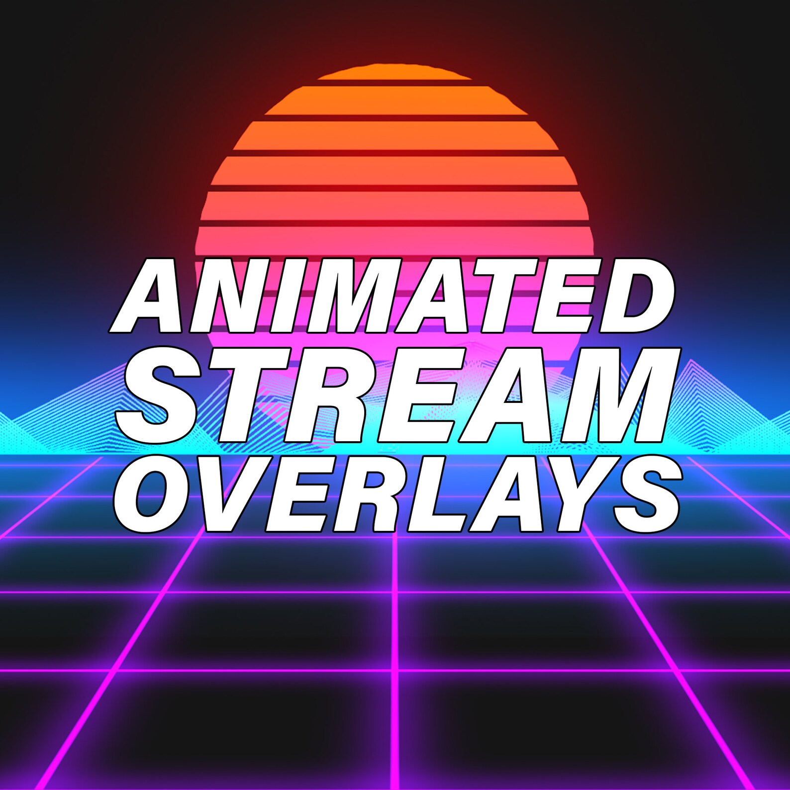 Retro 80s Stream Overlay | Animated Twitch & Youtube Screens (digital ...