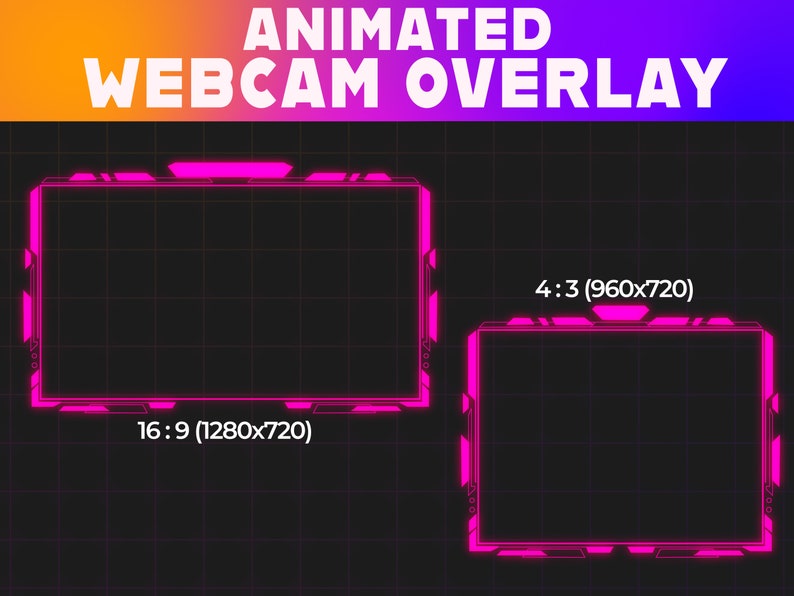 Webcam Overlay Animated Webcam Frame Twitch Overlays - Etsy