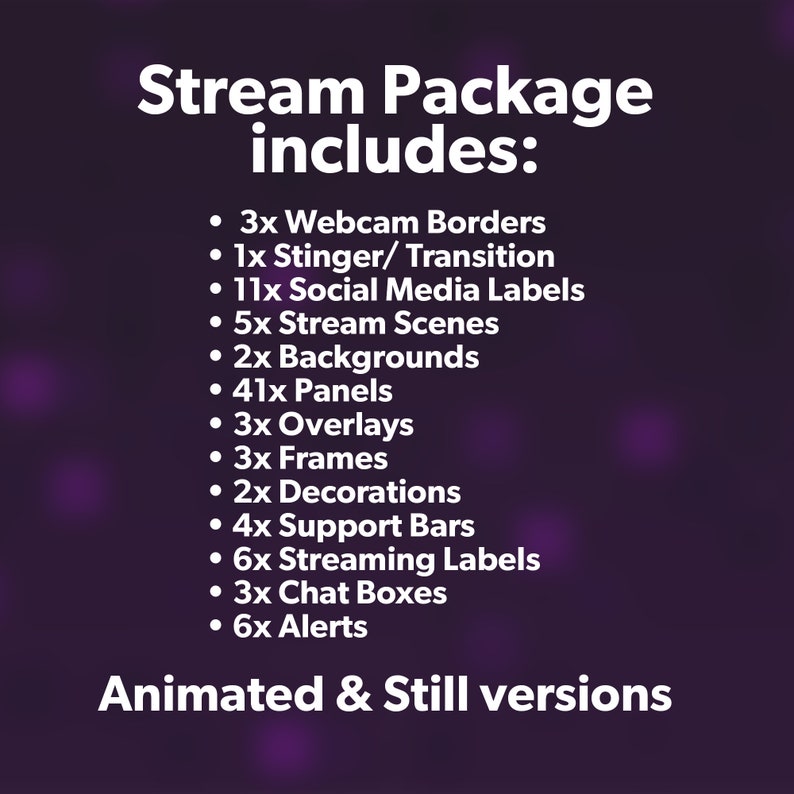 Twitch Stream Overlay Package Animated Stream Graphics Etsy